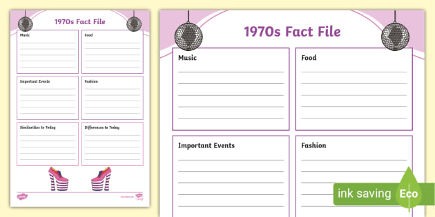 1970s Fact File Template (teacher made)