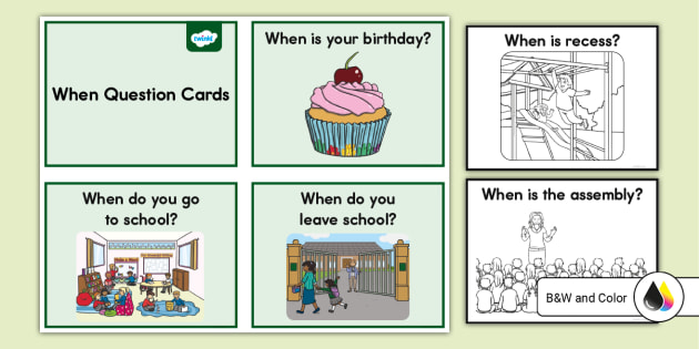 When Question Cards (teacher made)