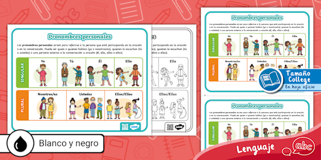 Pronombres Personales Poster Pronombre Personal Posters Risultati
