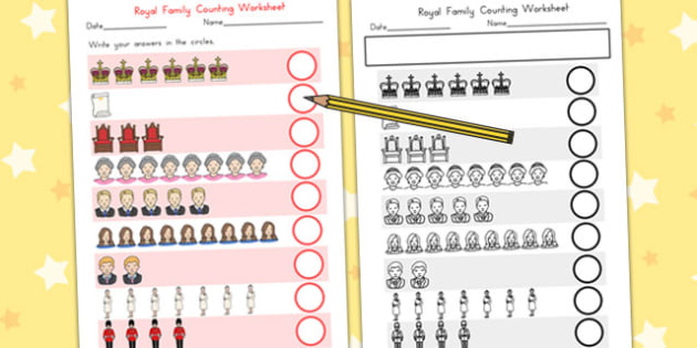 Royal Family Counting Worksheet