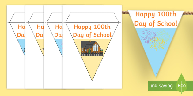 100 Days of School Display Bunting (teacher made)