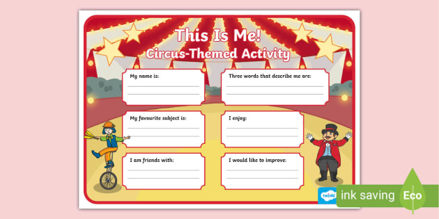 This Is Me Circus-Themed Activity