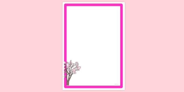 FREE! - Simple Blank Magnolia Tree Page Border | Twinkl