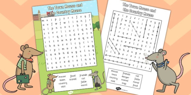 The Town Mouse and the Country Mouse Wordsearch - wordsearch