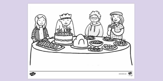 FREE! - Children's Party 4 Colouring Sheet (teacher made)