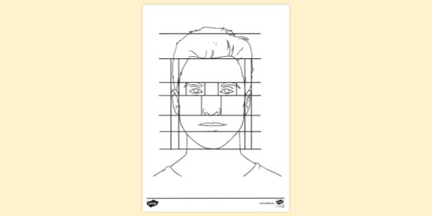 Portrait Grid Colouring Sheet | Colouring Sheets