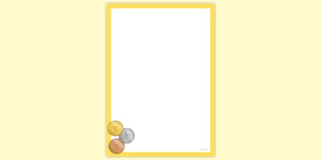 FREE! - Simple Blank Pirate Coins Page Border | Page Borders