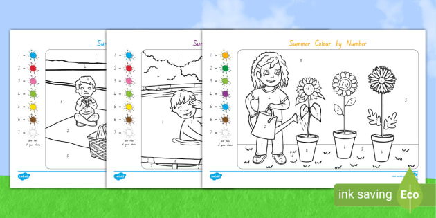 Summer Colour by Number Activity