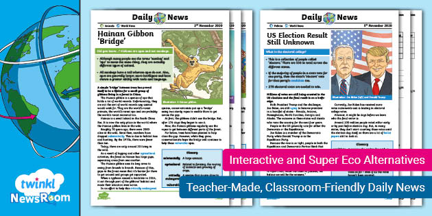 NewsRoom Weekly KS2 Reading Comprehension Pack - 6th November 2020