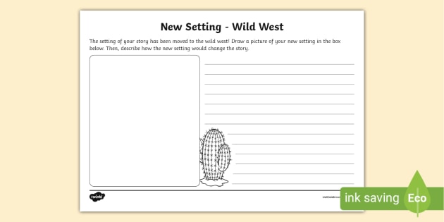 New Setting Wild West Comprehension Worksheet (teacher made)