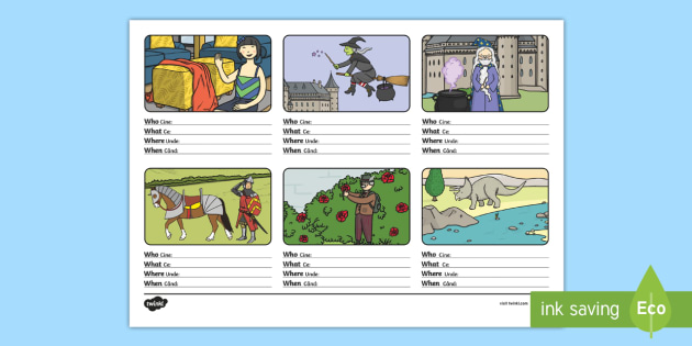 Who, What, Where, When Sentence Building Worksheet / Worksheet