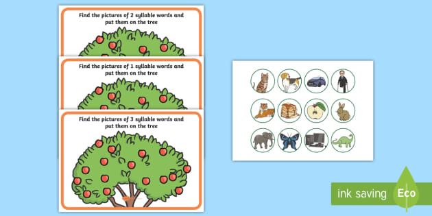 Syllable Sort Apple Tree Game