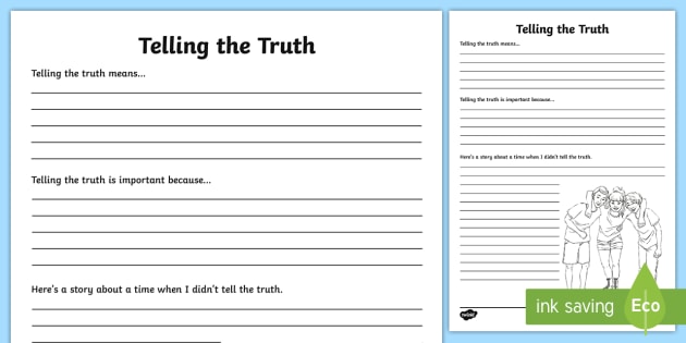 Telling the Truth Reflection Writing Template (teacher made) Telling the Truth Reflection Writing Template (teacher made)