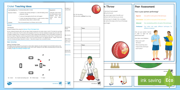 KS3 Cricket Lesson 2: Batting Teaching Ideas (teacher made)