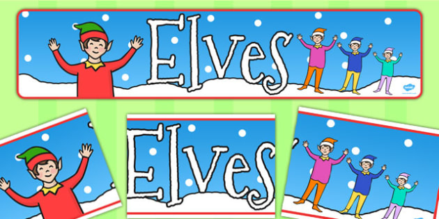 Elves Display Banner - elves, display, banner, elf on the shelf