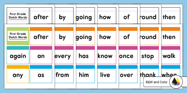 First 100 Sight Words Printable Flash Cards Printable Card Free
