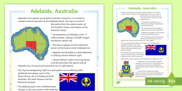 Adelaide Fact File