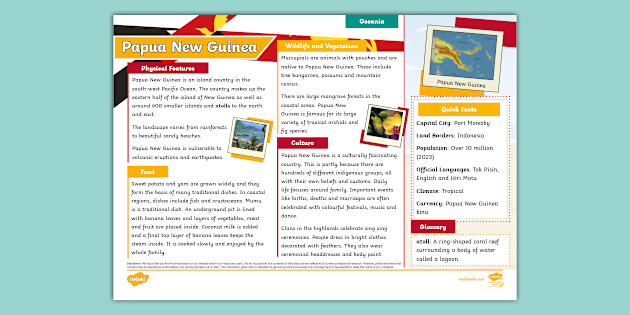 Papua New Guinea Facts for Kids | World Geography Guide - Twinkl ...
