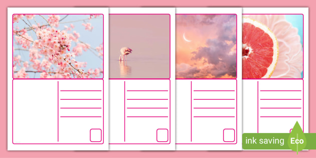 FREE! - Pink Postcards (teacher made)