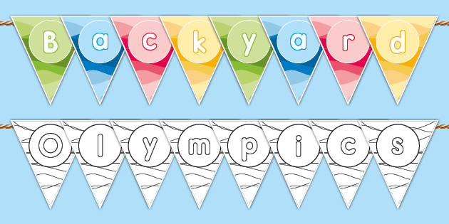 Backyard Olympics Bunting | Printable Decorations | Twinkl