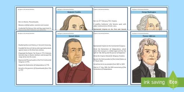 Key Figures in the American Revolution Matching Cards