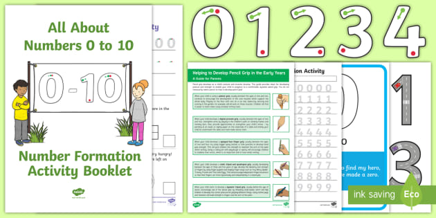 Number Formation at Home Parents Resource Pack