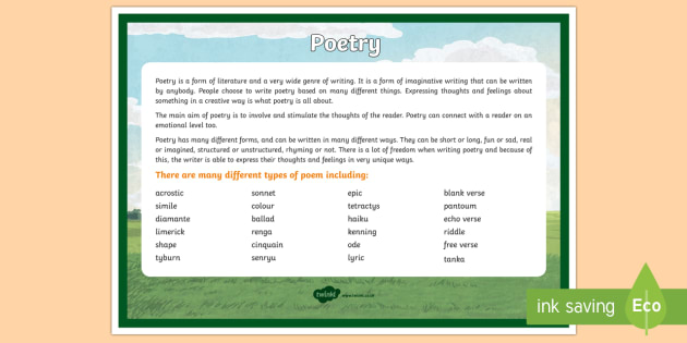 Poetry A4 Display Poster-Australia