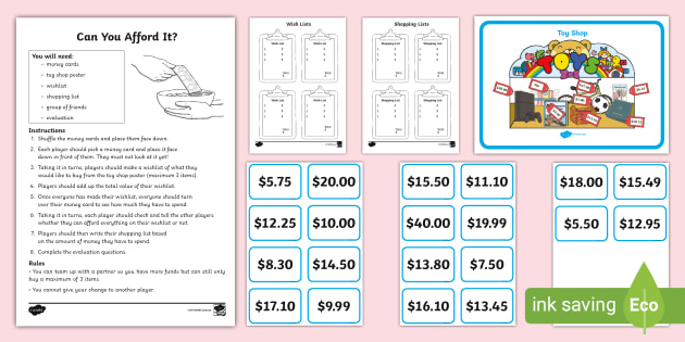 Can I Afford It? Money and Budgeting Game Australian Version