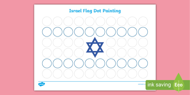 Israel Flag Dot Painting Worksheet