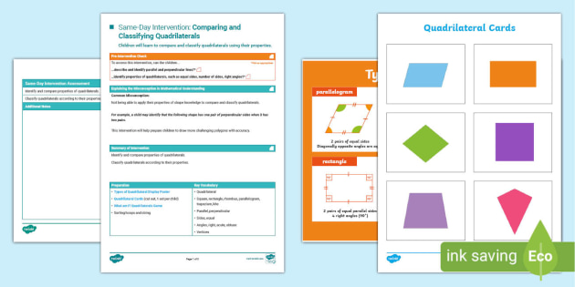 👉 Y4 Maths Intervention: Comparing and Classifying Quadrilaterals
