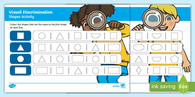 Visual Discrimination Activity Sheet Shapes