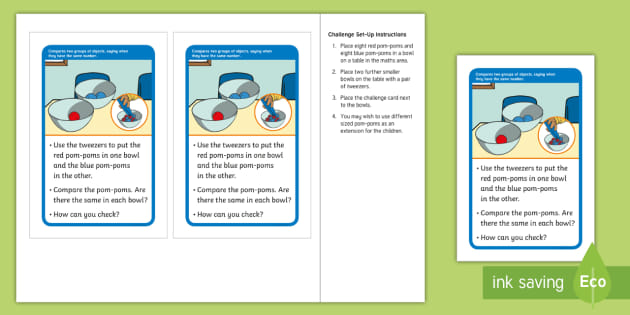 EYFS Maths Comparison Challenge: The Same Number of Pom-Poms IKEA