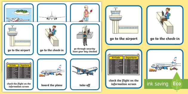 Going on an Aeroplane Visual Support Picture Cards
