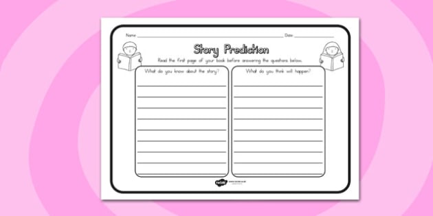 Story Prediction Comprehension Worksheet