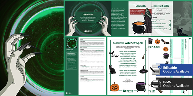 Macbeth Witches Spell Lesson Pack | Halloween 2020 | Beyond