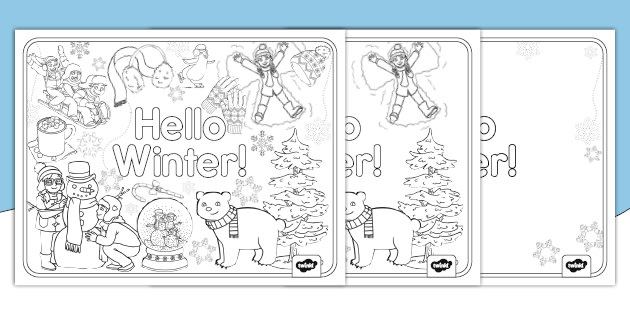 winter objects coloring pages