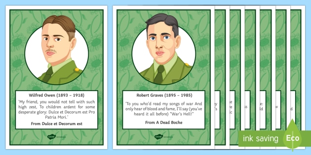 GCSE Poets of the First World War Display Posters