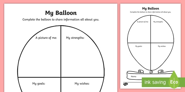My Balloon Worksheet - (Teacher-Made)