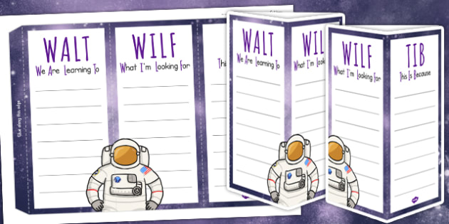 Space Themed Walt Wilf Tib Standing Tabletop Target Teach Aid