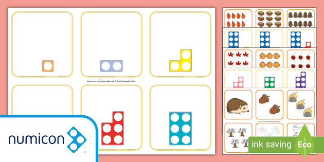 Autumn-Themed Numicon Matching Cards (Teacher-Made)