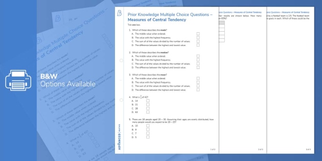👉 Measures of Central Tendency Prior Knowledge Multiple Choice