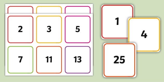 Squared, Cubed and Prime Number Flash Cards Pack