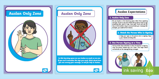 Auslan Back to School Auslan Only Zone Poster (teacher made)