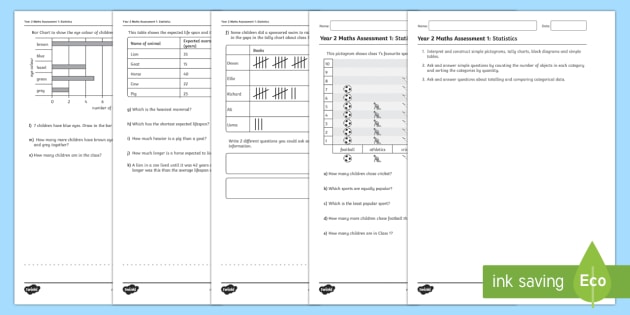 Year 2 Statistics Assessment 1 Assessment Test