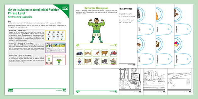/k/ Articulation in Word Initial Position Phrase Level Activity Pack
