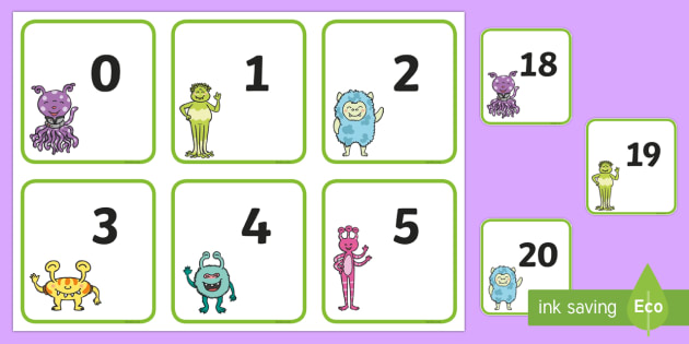 Alien Square Number Cards (teacher made)