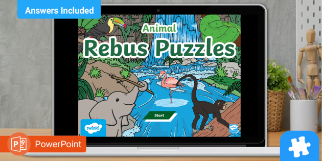 Fun Animals Rebus Puzzles PowerPoint - Twinkl - Kids Puzzles