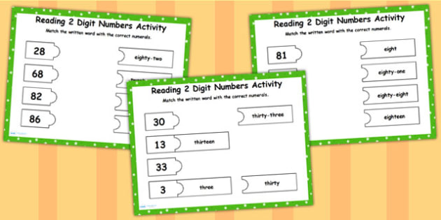 Reading 2 Digit Numbers Flipchart Matching Activity - numeracy