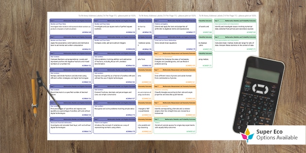 Maths Outcome Stickers for Assessment for Learning - Beyond