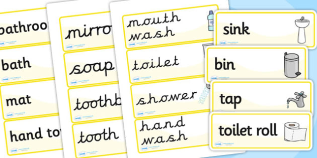 Bathroom Word Cards (teacher made)